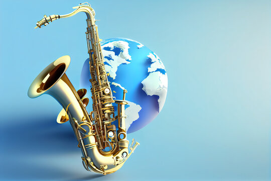 Blue Saxophone Wallpaper