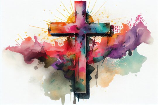 Colorful Cross Painting