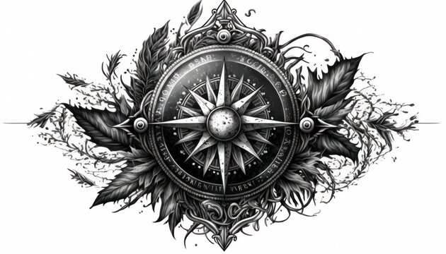 Compass Rose Tattoo Drawing