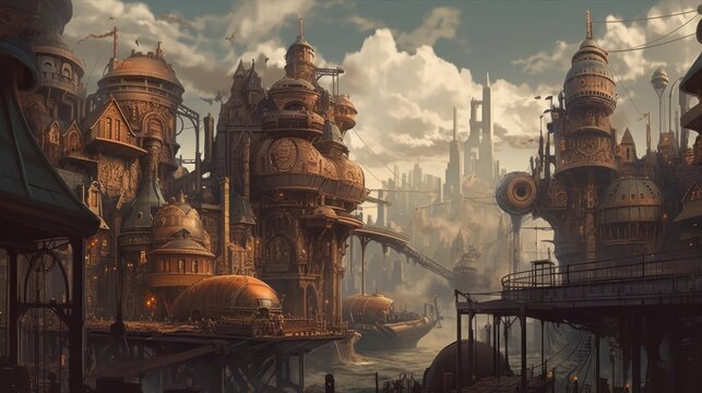 Steampunk Factory Landscape