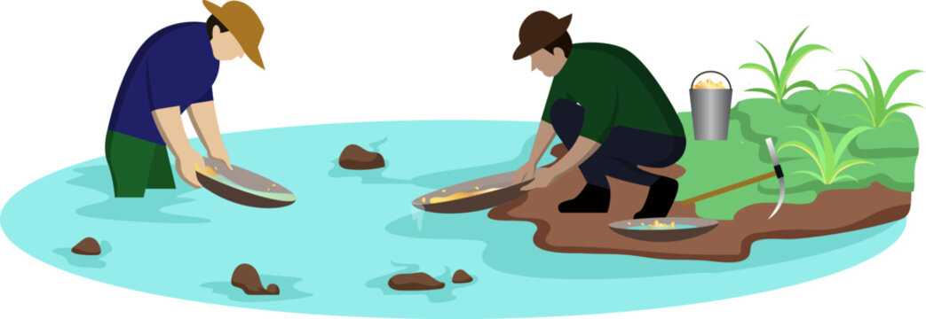 Panning For Gold Clip Art