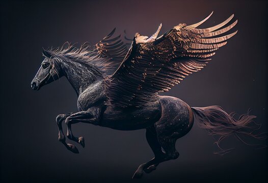 Flying Black Horse Wallpaper