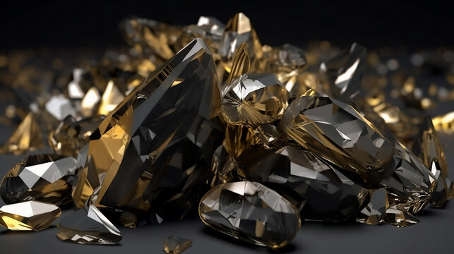 Pile Of Gold And Diamonds