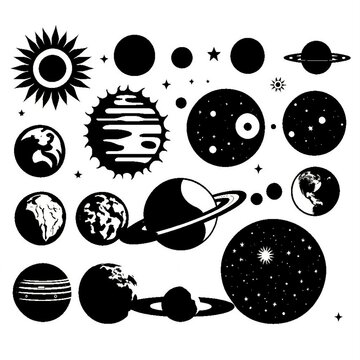 Solar System Silhouette