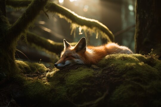 Baby Fox Sleeping On Car