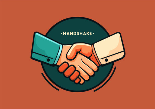 Vintage Shaking Hands Vector