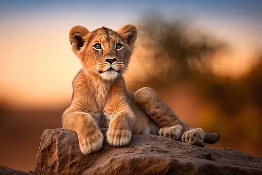 Cute Lion Cubs Wallpaper