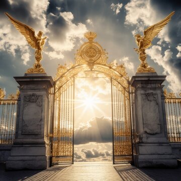 Golden Pearly Gates Of Heaven