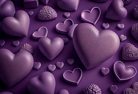 Purple Love Heart Background