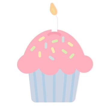 Pink Birthday Cupcakes Clipart