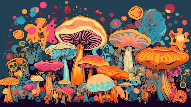 Trippy Mushroom Facebook Covers