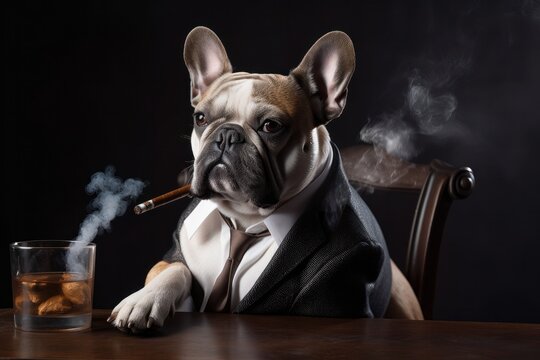 Bulldog Smoking Cigar