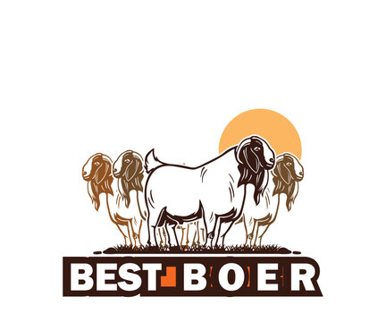 Boer Goat Head Silhouette
