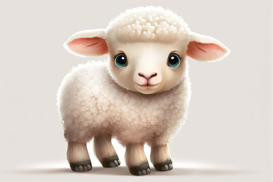 Cute Baby Lamb Cartoon