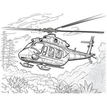 Coast Guard Helicopter Coloring Pages