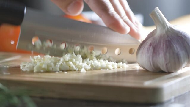 Chopping Garlic