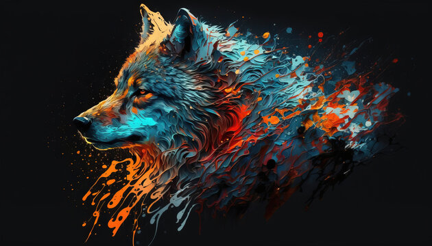 Abstract Wolf Wallpaper
