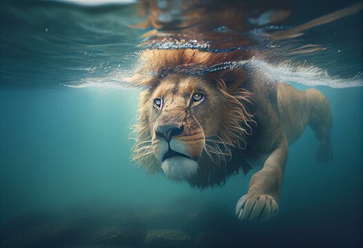 Lion Swimming Images – Browse 19,398 Stock Photos, Vectors, and Video ...