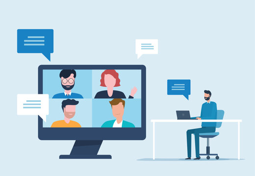 Virtual Meeting Cartoon Bilder – Durchsuchen 17,815 Archivfotos ...