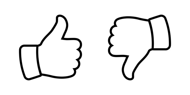 Thumb Up Outline Black White