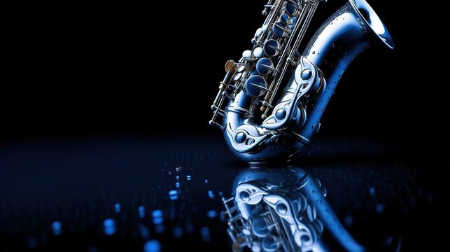 Blue Saxophone Wallpaper