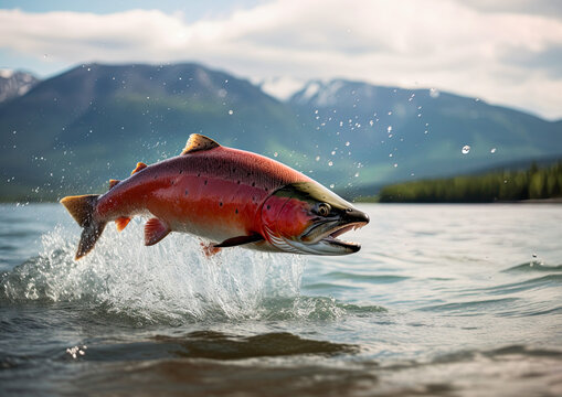 Sockeye Salmon Jumping