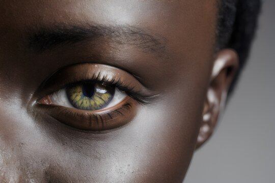 Black Person With Yellow Eyes
