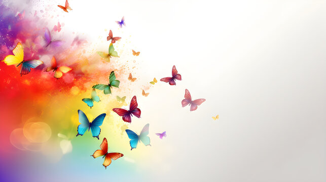 Rainbow Butterflies Desktop Wallpaper