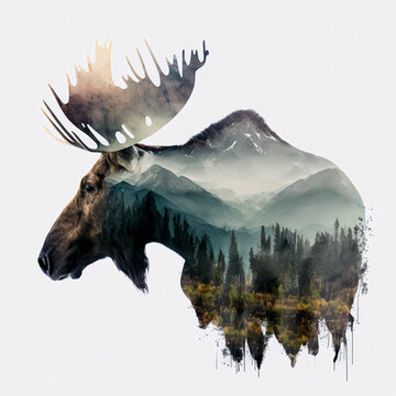 Moose Head Painting