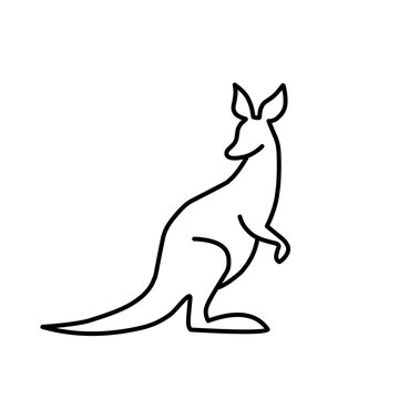Simple Kangaroo Outline