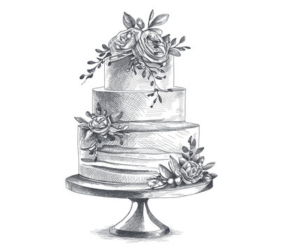Elegant Wedding Cake Clipart