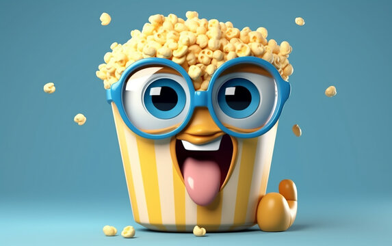 Eating Popcorn Animated Emoticon