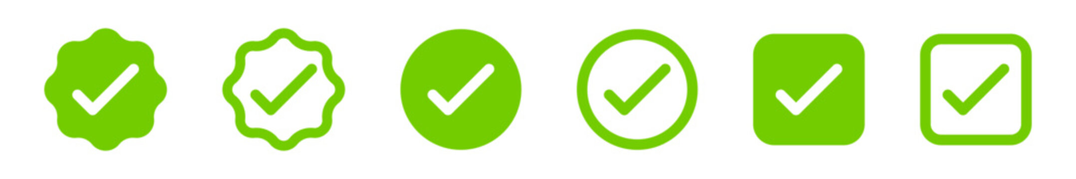 Green check mark icon. Simple flat style. Tick symbol, checkbox, white ... Green check mark icon. Simple flat style. Tick symbol, checkbox, white ...