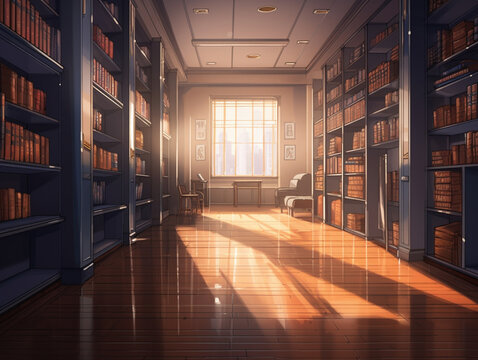 Anime Library Background