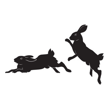 Running Rabbit Silhouette