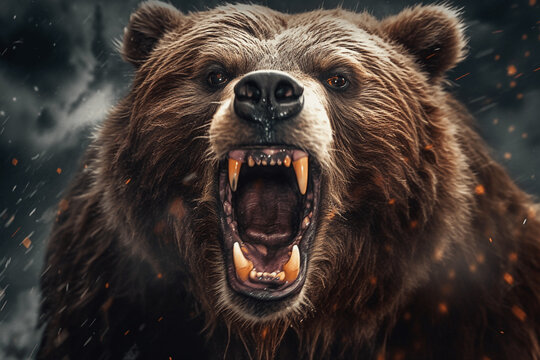 Angry Brown Bear