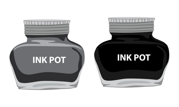 Ink Pot Clipart Black And White