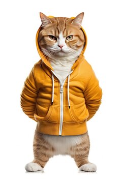 Angry Cat Wearing Clothes
