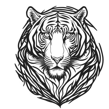 White Tiger Line Art
