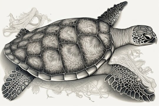 Sea Turtle Shell Drawing