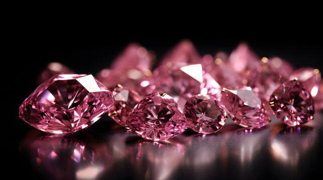 Black And Pink Diamonds Background
