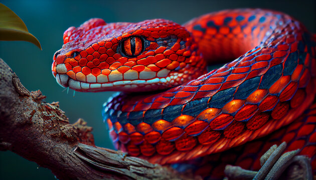 Black And Red Viper Snake