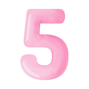 The Number Five In Pink