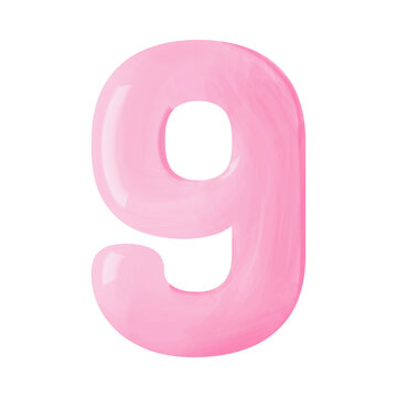 Number 9 Pink