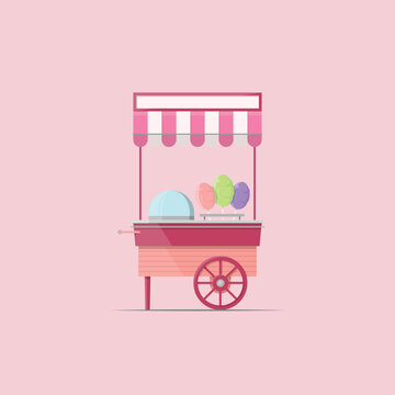 Cartoon Cotton Candy Stand