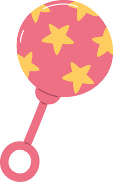 Pink Baby Rattle Clip Art