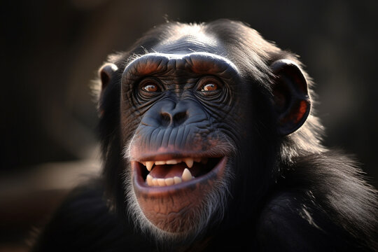 Smiling Chimpanzee Face
