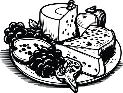 Cheese And Cracker Platter Clip Art