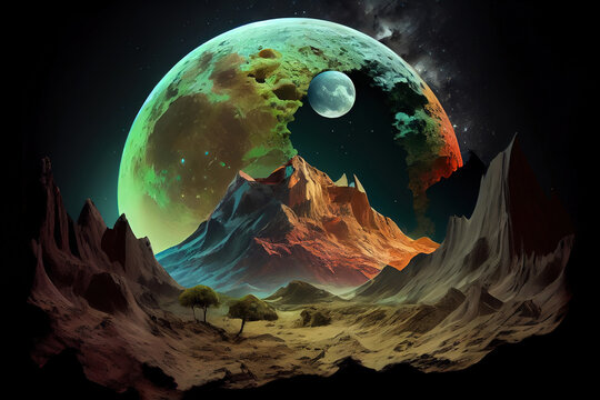 Green Alien Moon Wallpaper