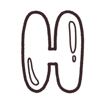 Bubble Letter Capital H